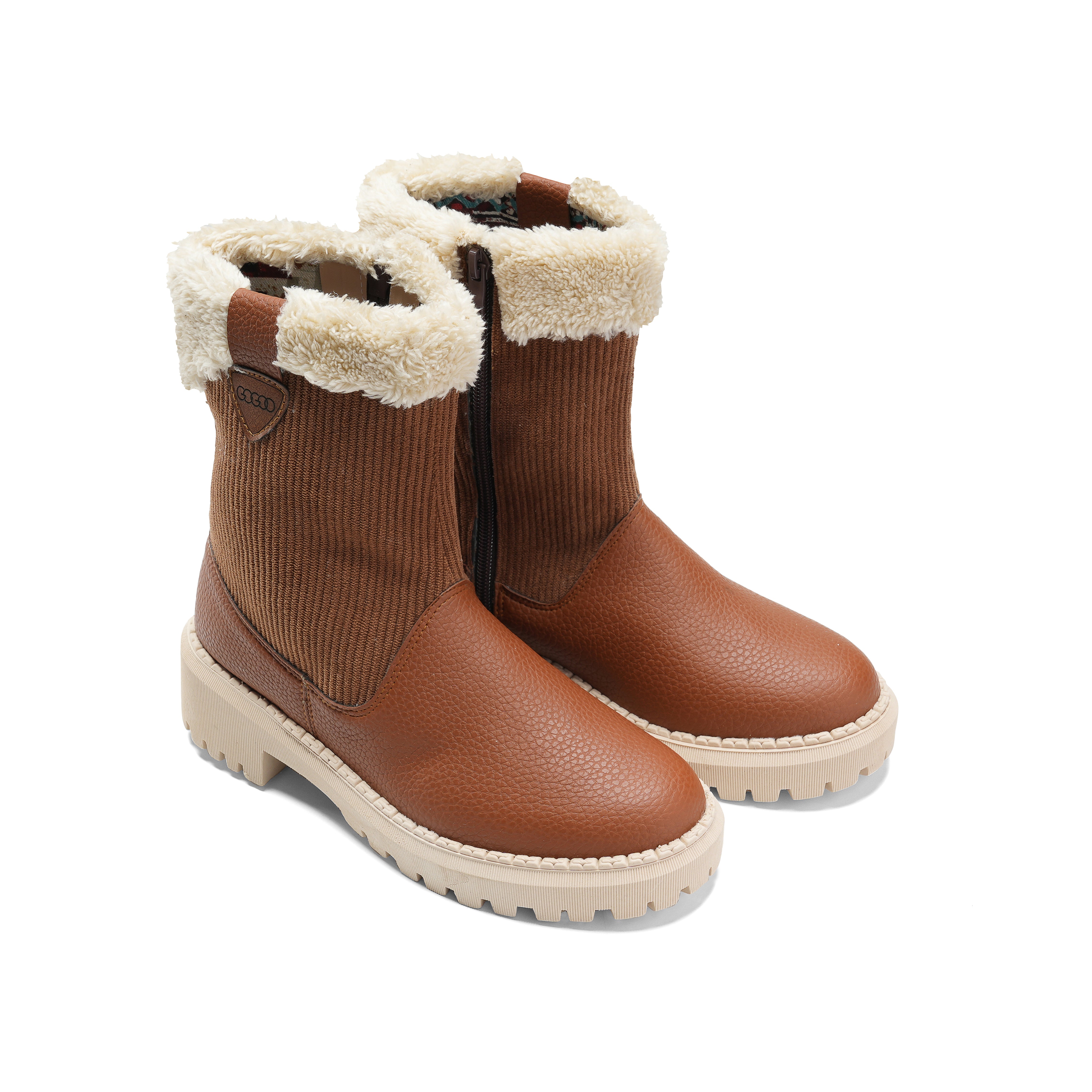 Classic Faux Fur-Lined Winter Boots - Camel – GOGO